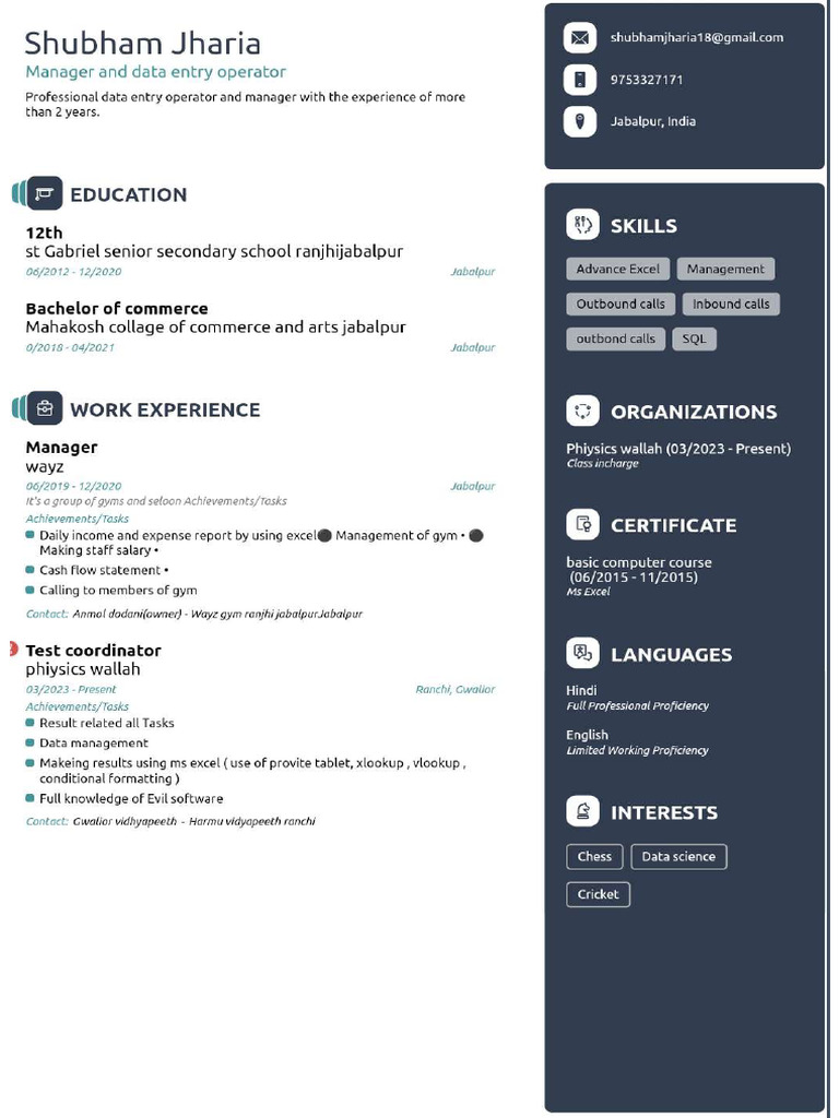 Shubham Resume.. | PDF