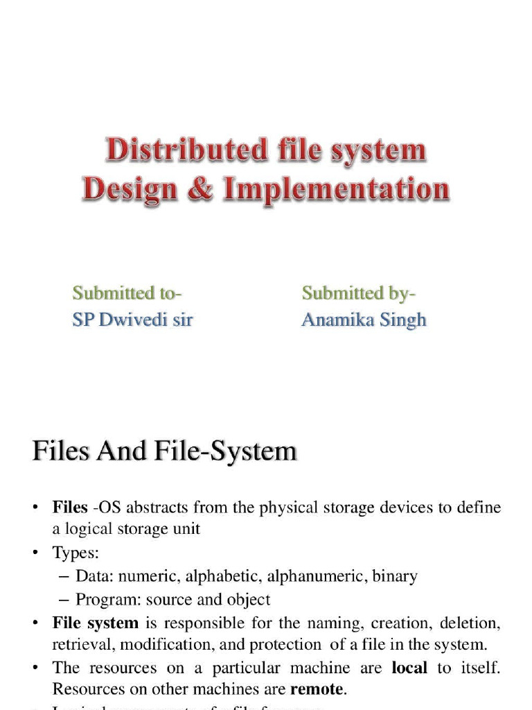 Distributed File System 72294718 | PDF