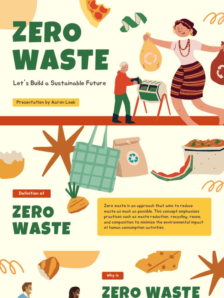 Orange and Green Colorful Illustrative Zero Waste Presentation | PDF