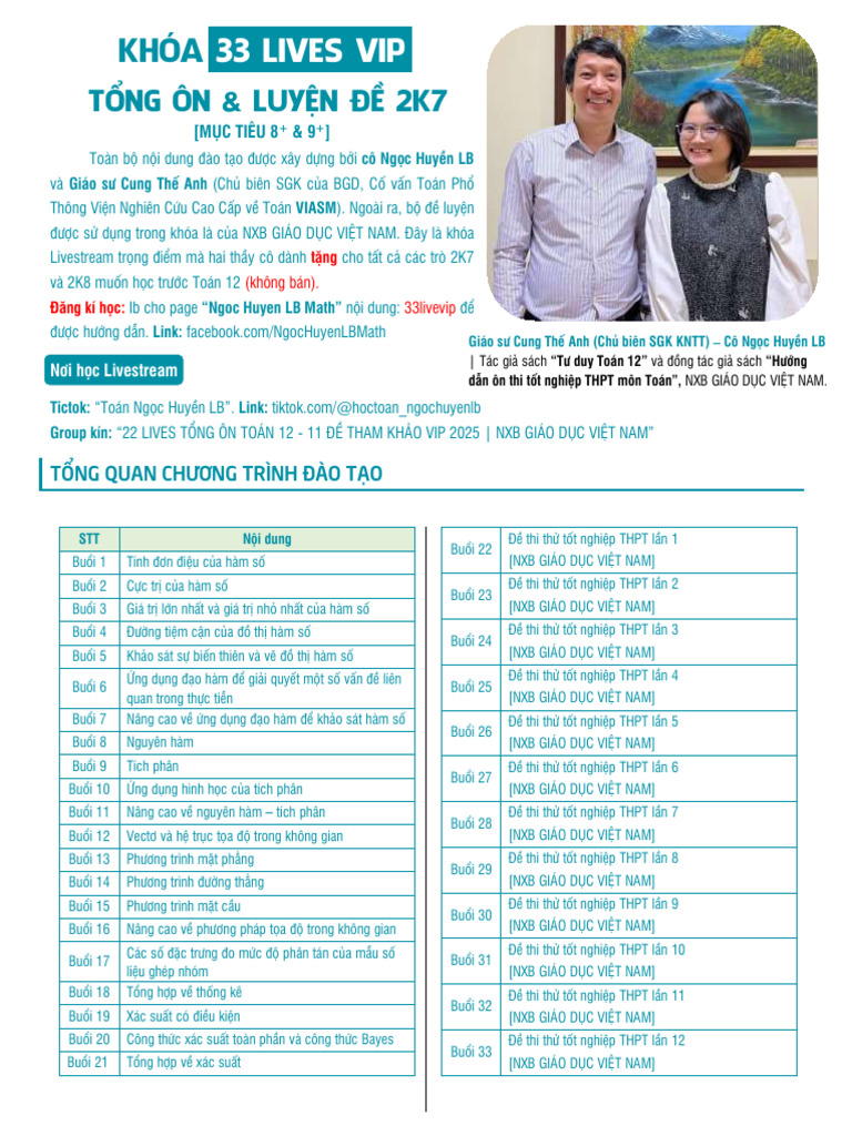 33 Live Vips Toán 12 | PDF