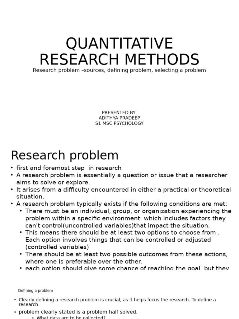 research problem | PDF | Cognition | Science