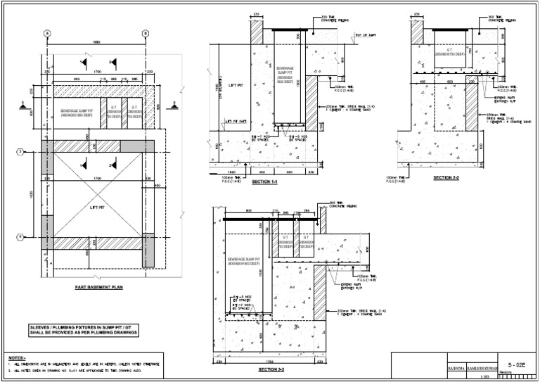 Basement Sewerage Sump Pit Detail | PDF