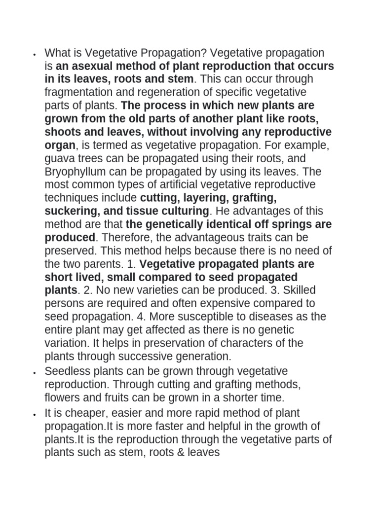 Understanding Vegetative Propagation | PDF