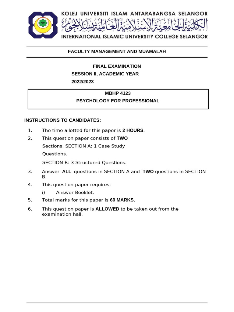 APRIL 2023 psycho | PDF | Motivation | Motivational