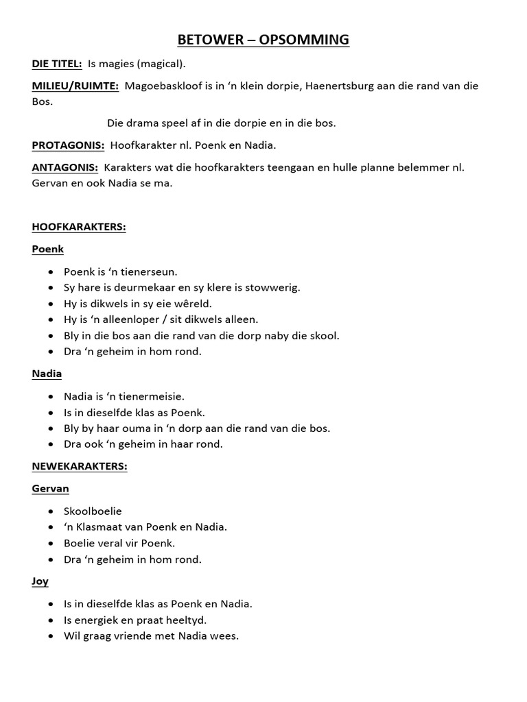 Betower Opsomming | PDF