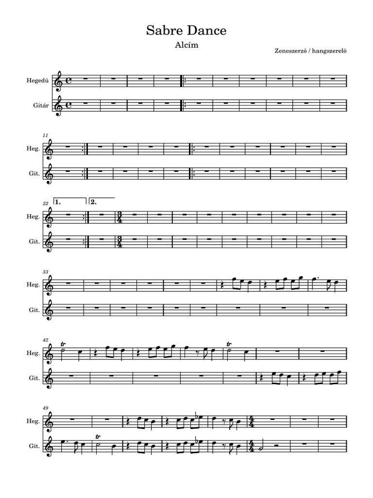 2.Sabre Dance guitar | PDF