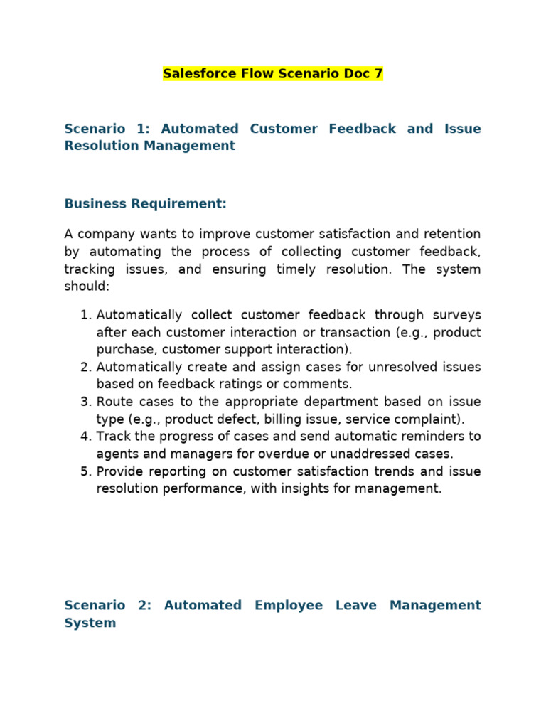Salesforce Flow Scenario Doc 7 | PDF