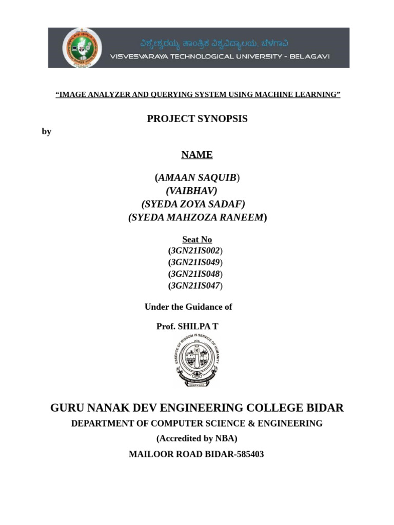 Synopsis of Final Year Project (Amaan) | PDF | Artificial Intelligence | Intelligence (AI ...