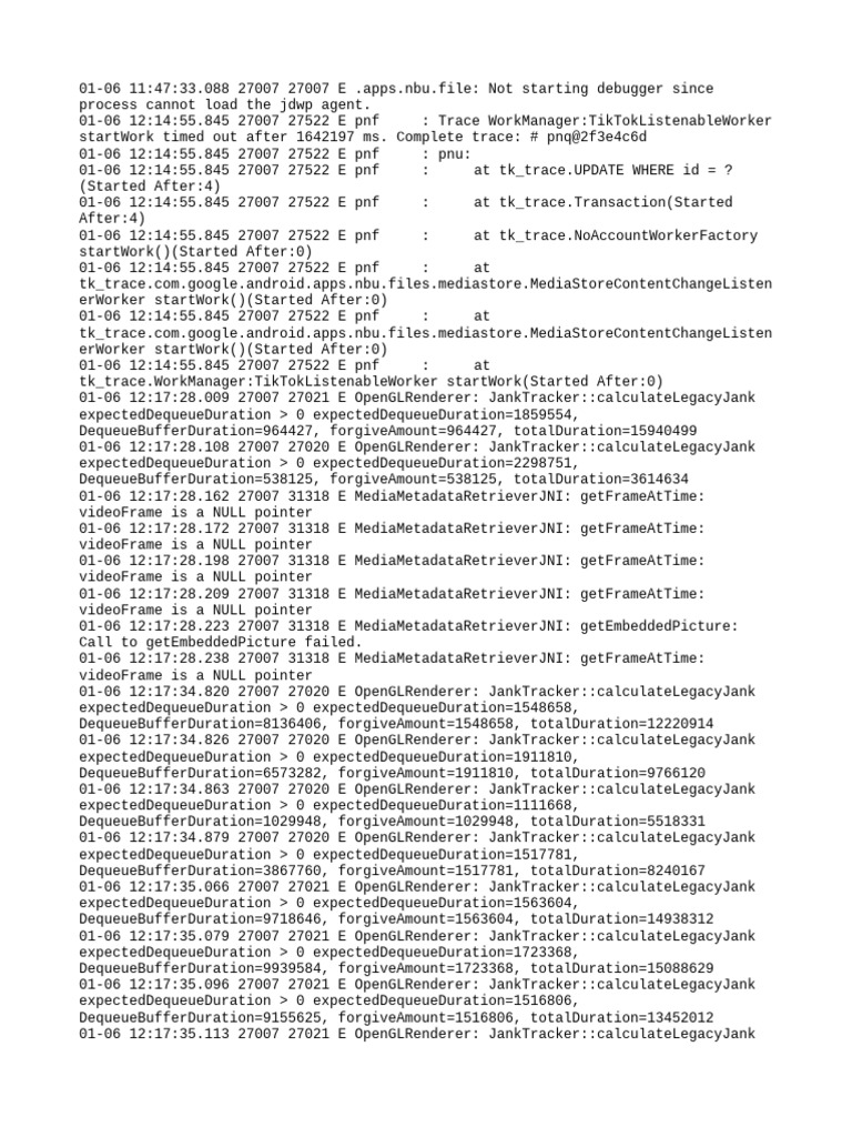 Debugging Errors in Android App Logs | PDF | Mobile Software | Arm ...