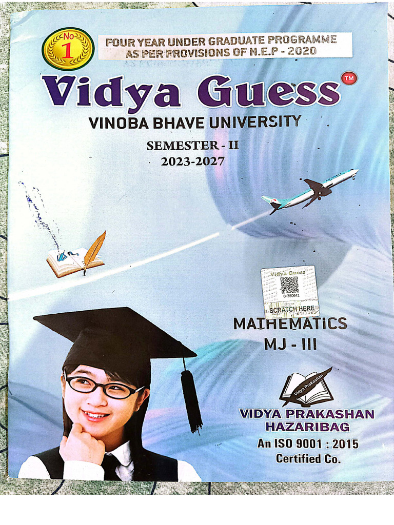 Vidya Guess Paper MJ - III Semester II Mathematics (1) | PDF