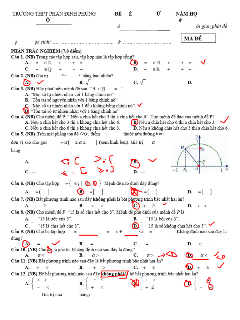 ĐỀ KIỂM TRA GIỮA KÌ TOÁN 10 (2024-2025) -ontap | PDF
