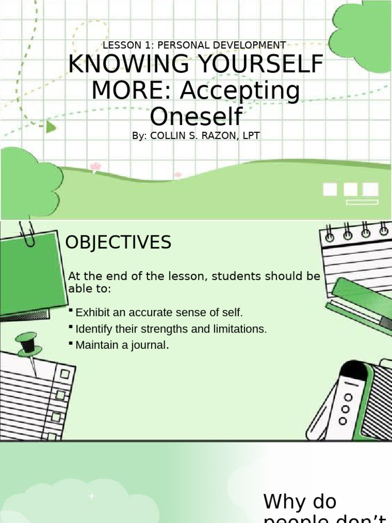 Lesson 1 Knowing Oneself | PDF | Attitude (Psychology) | Cognition