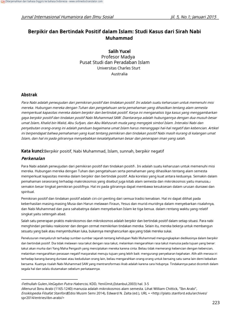 Positive Thinking and Action in Islam Case Studies From The Sirah of ...