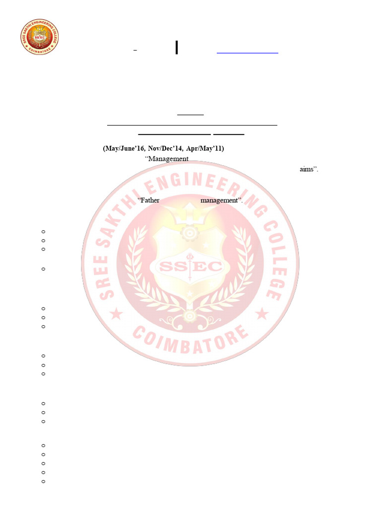 GE3751 POM Question Bank All 5 Units | PDF | Leadership | Strategic ...