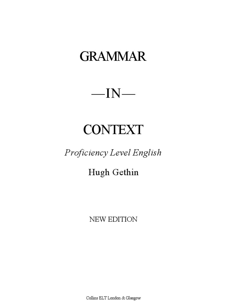 Grammar in Context | PDF | Verb | Grammatical Tense