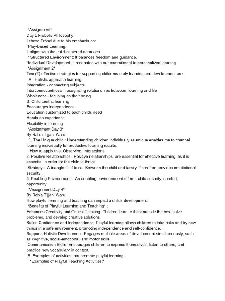 Assignments On EYFS | PDF | Learning | Creativity