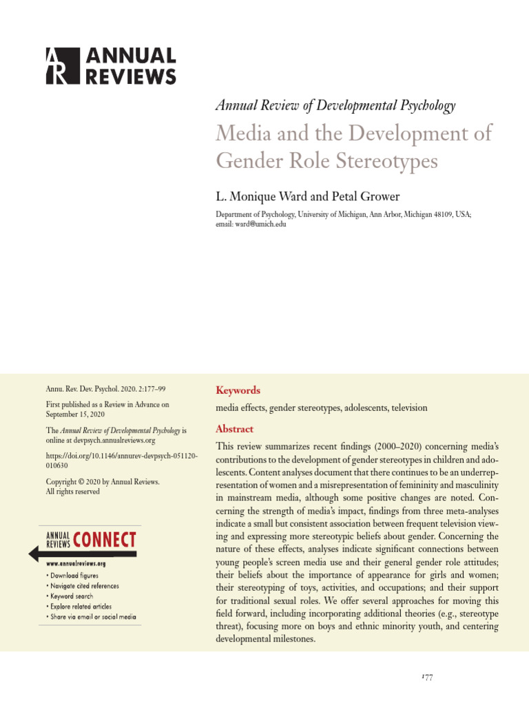 Media and The Development of Gender Role Stereotypes | PDF | Gender ...