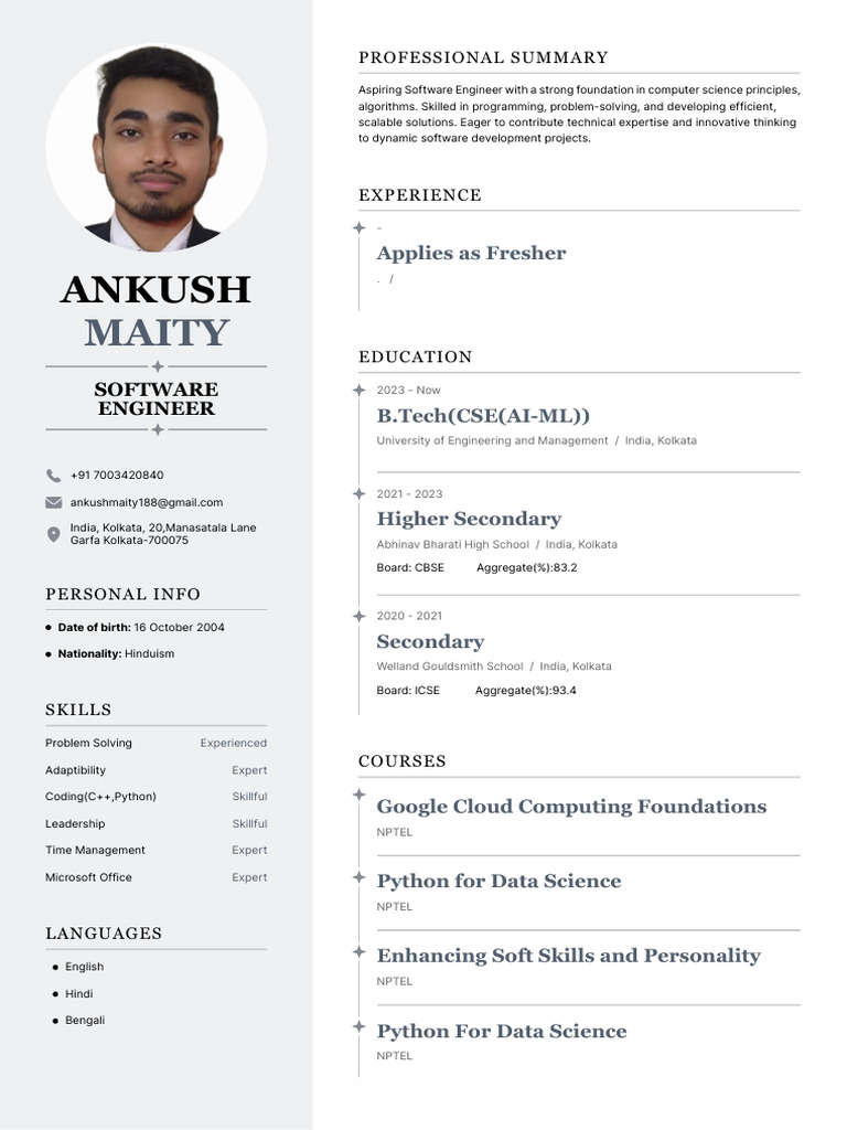 My resume | PDF | Computing | Computer Science