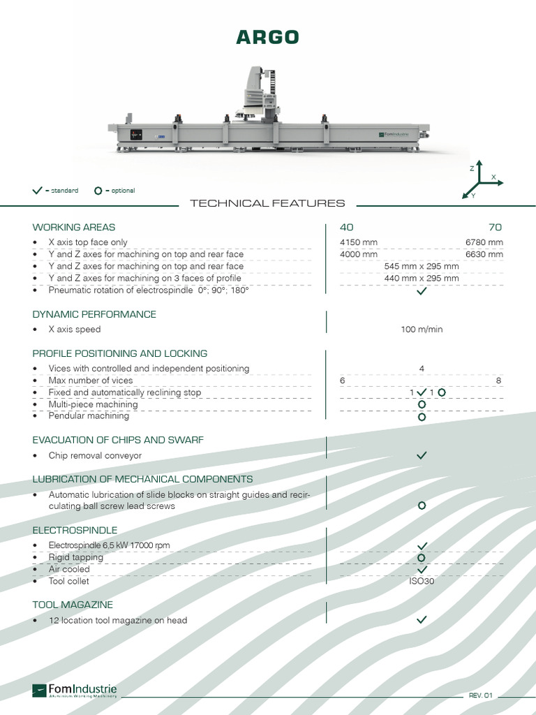 ARGO_SCHEDA-TECNICA_ENG | PDF | Tools | Mechanical Engineering