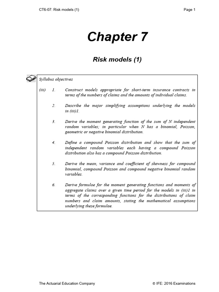 Lecture 1 | PDF | Insurance | Probability Distribution