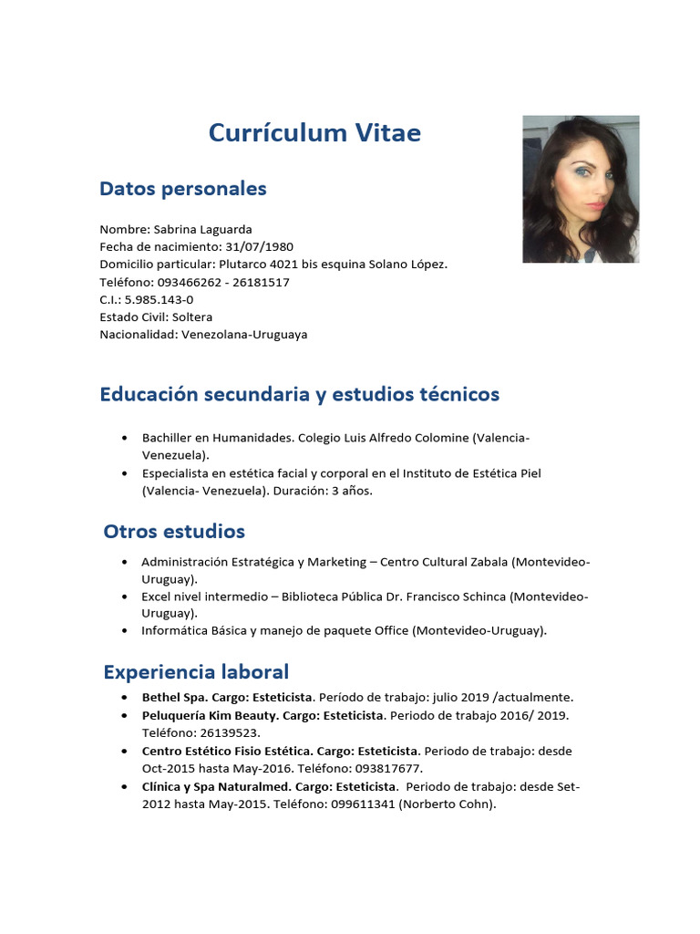 Experta en Estética y Belleza | PDF