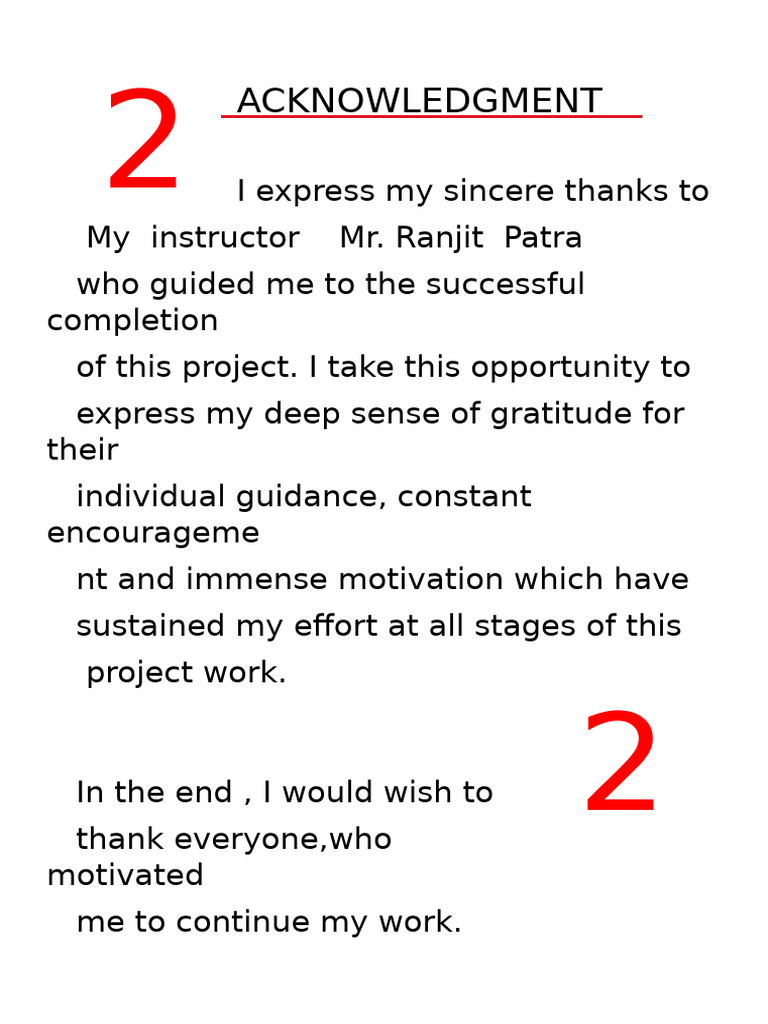 ACKNOWLEDGMENT Soumya 3 | PDF