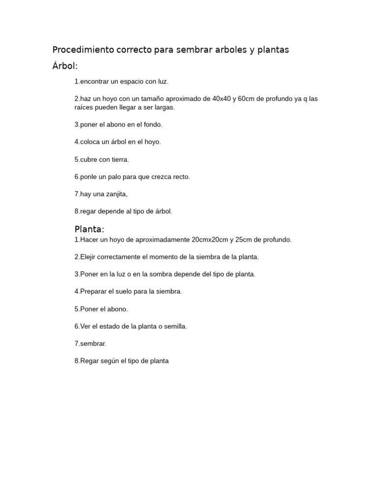 Matthew Hernandez-Forma Correcta de Sembrar Arboles y Plantas | PDF