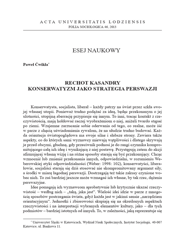 przykładowy esej naukowy | PDF