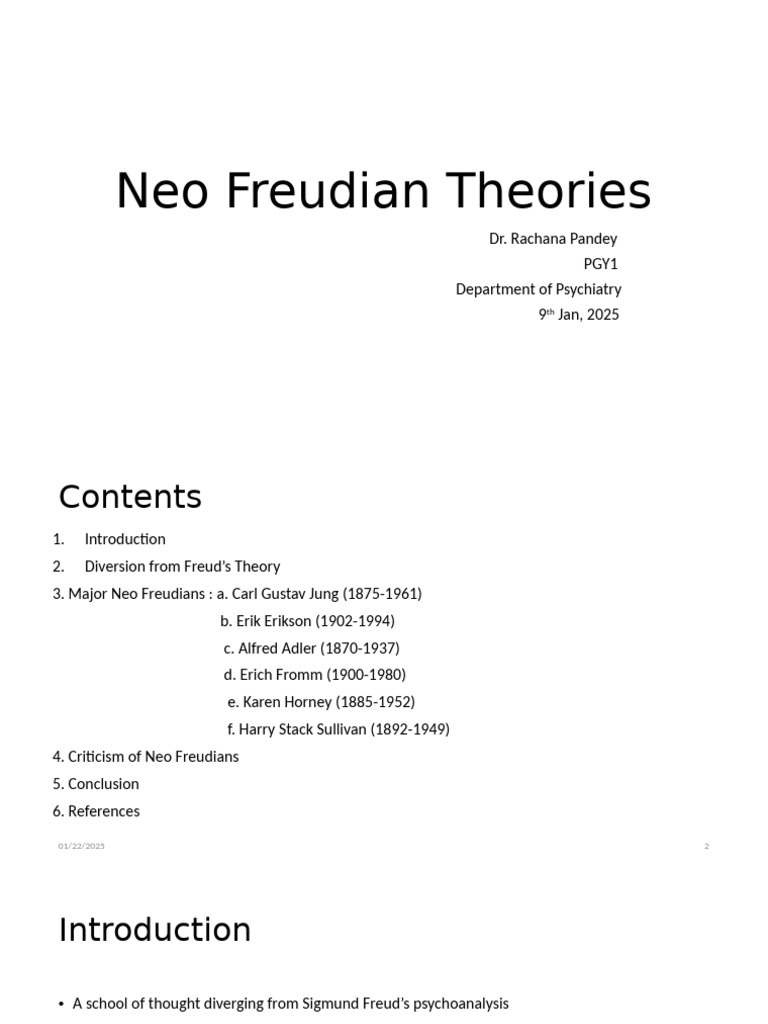 Overview of Neo-Freudian Theories | PDF | Sigmund Freud | Carl Jung