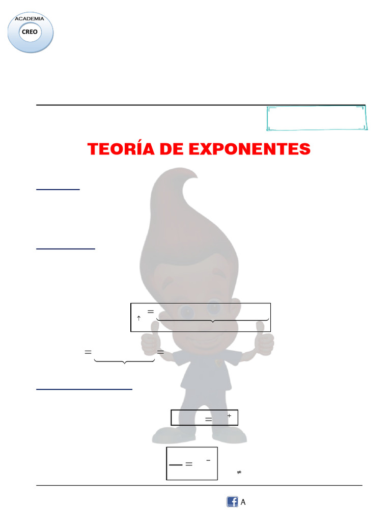 Teoría de Exponentes en Álgebra 2025 | PDF | Exponenciación | Matemáticas