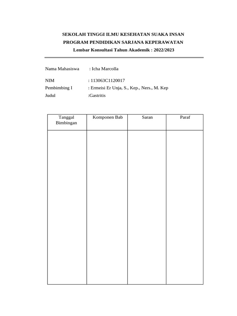 Lembar Konsul Icha | PDF