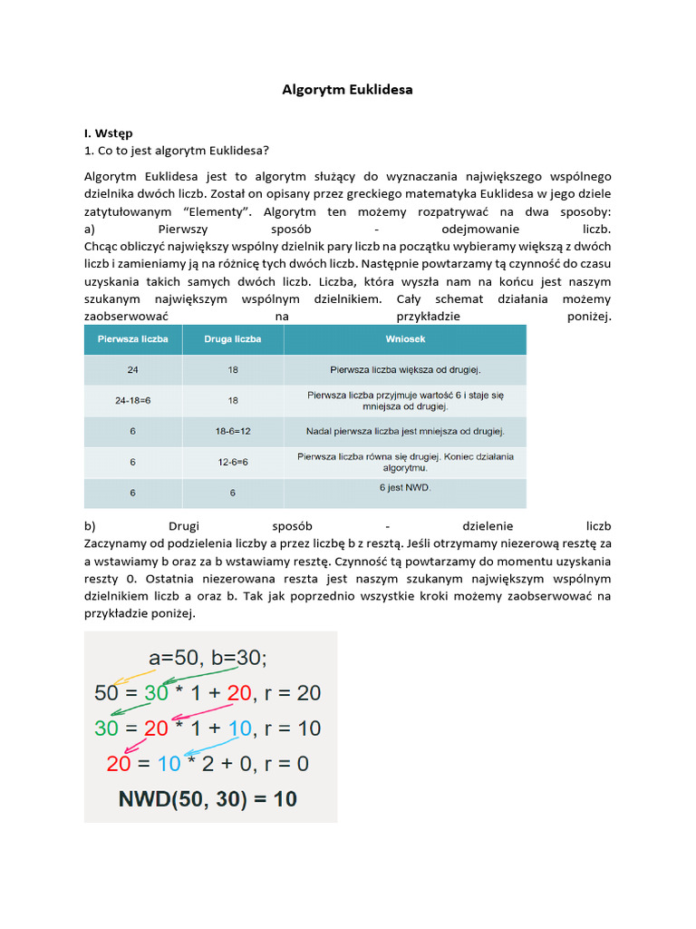 Algorytm Euklidesa | PDF