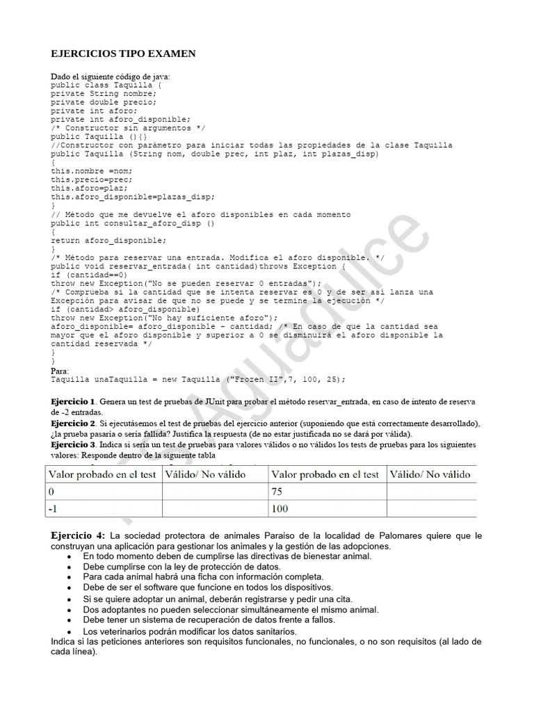 Ejercicios de Programación Java | PDF | Software | Constructor (Programación Orientada a Objetos)