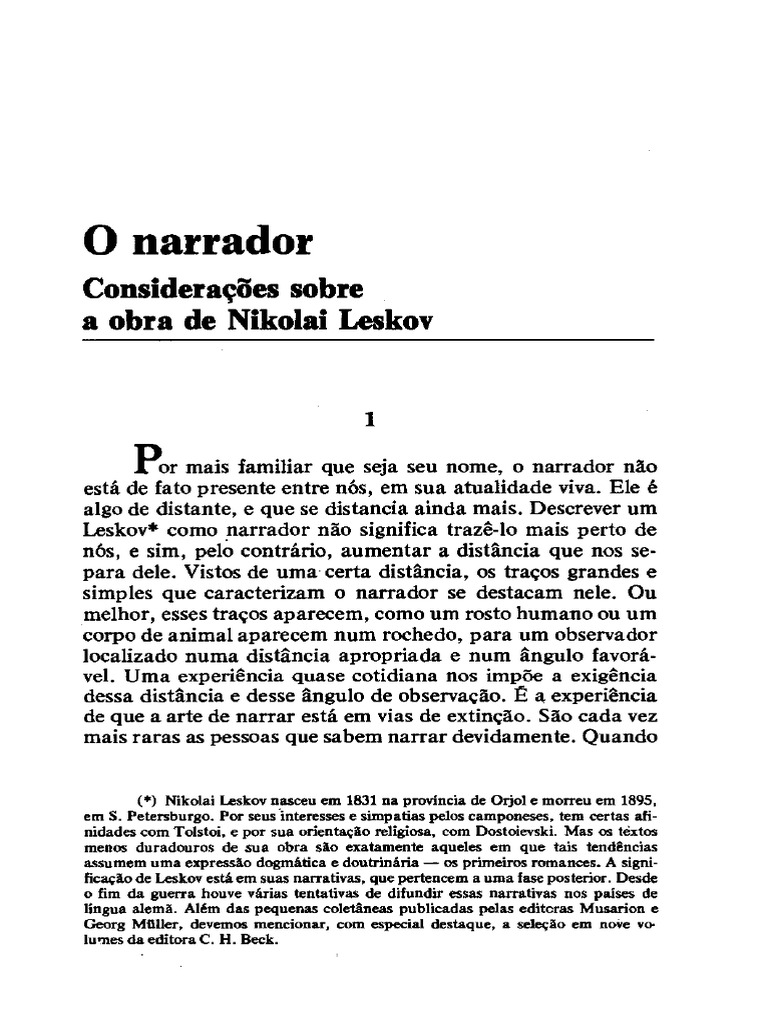 O narrador | PDF