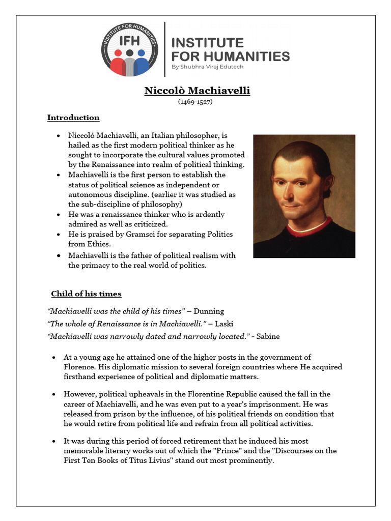 Machiavelli | PDF | The Prince | Niccolò Machiavelli