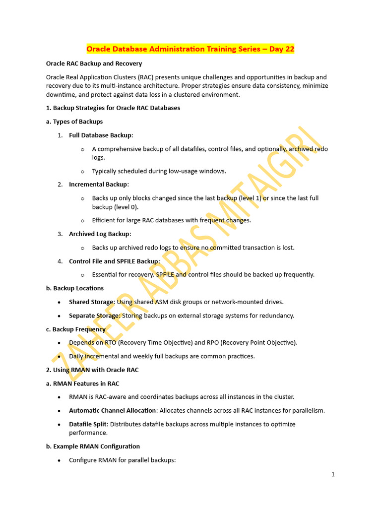 Oracle - Day 22 | PDF | Backup | Databases