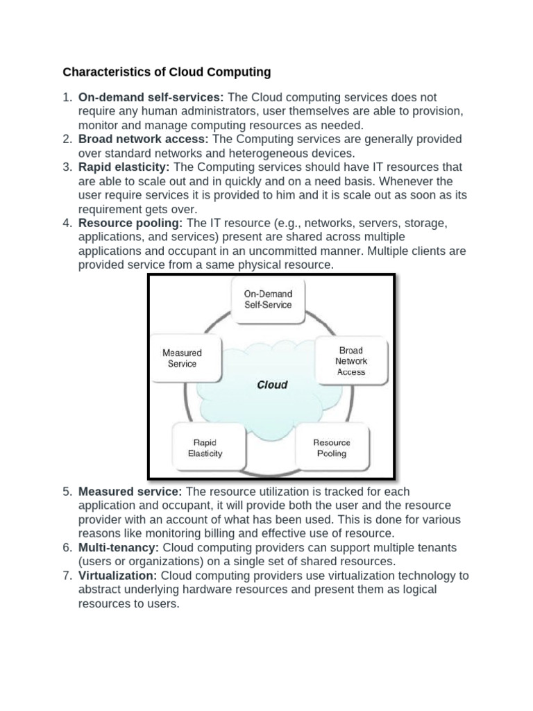 Characteristics of Cloud Computing | PDF | Cloud Computing | Platform As A Service