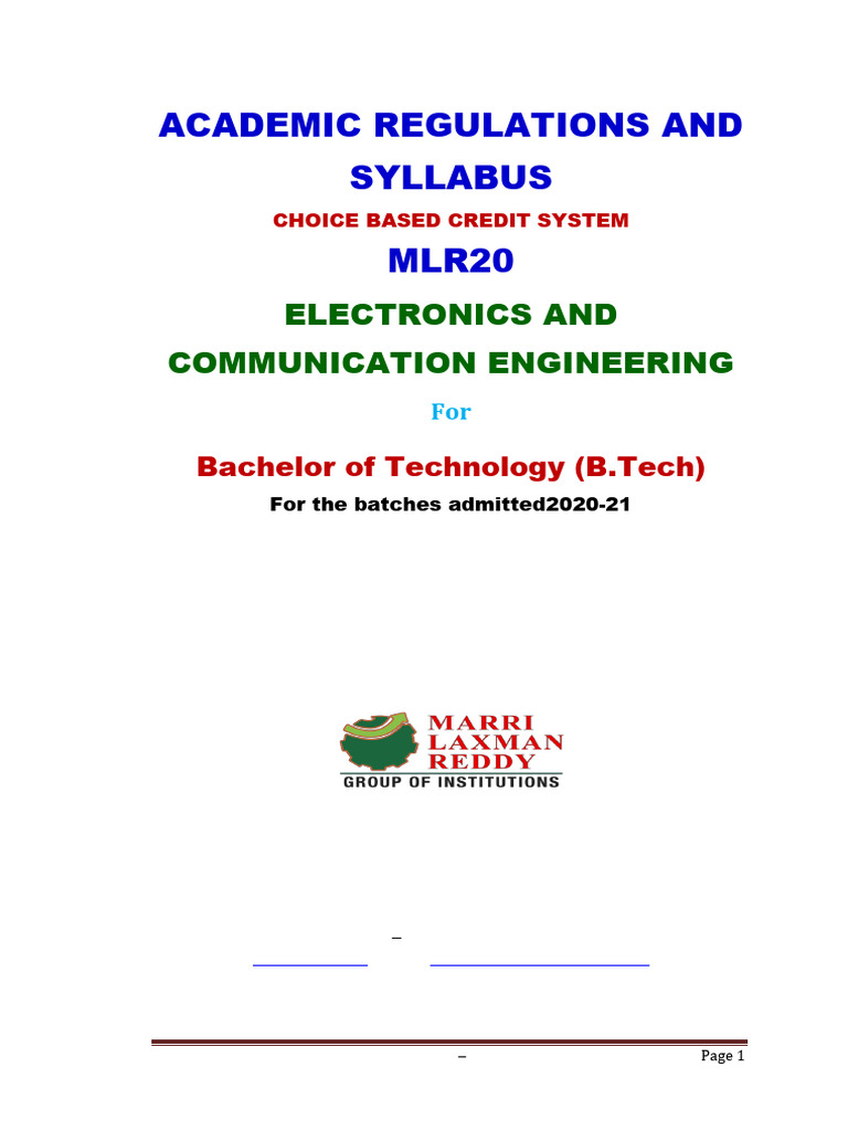 Ece Syllabus I I Sem Mlr 20 Pdf Pointer Computer Programming