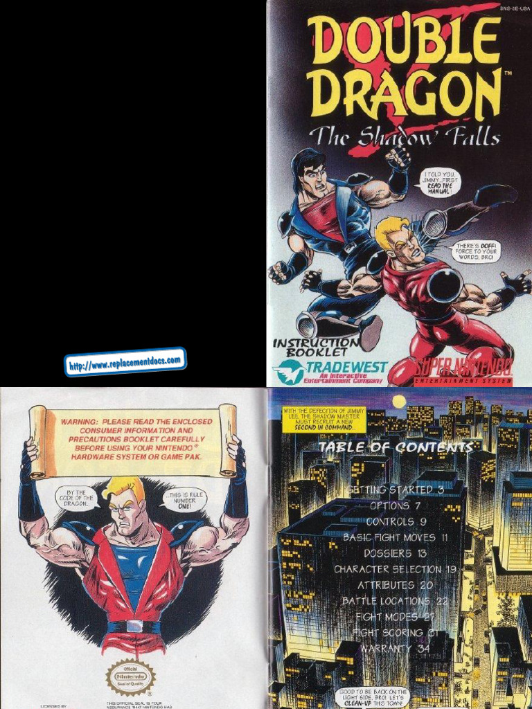 SNES Double Dragon v - Manual Scan | PDF