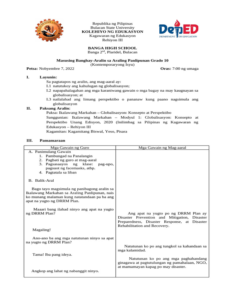 Ap10 Q2 M1 Detailedlp | PDF