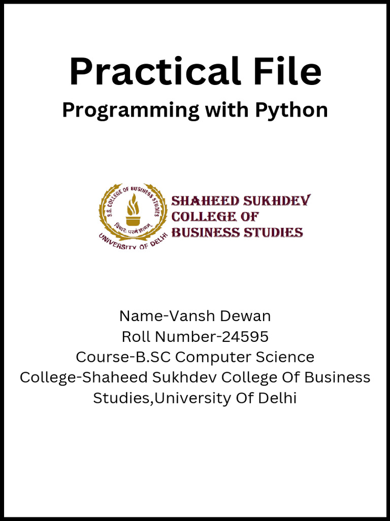PracticalFIle_Programming With Python_24595 (1) | PDF | String (Computer Science) | Function ...