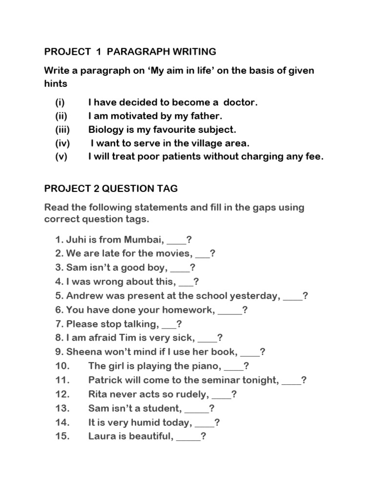 PROJECT WORK CLASS 10 | PDF