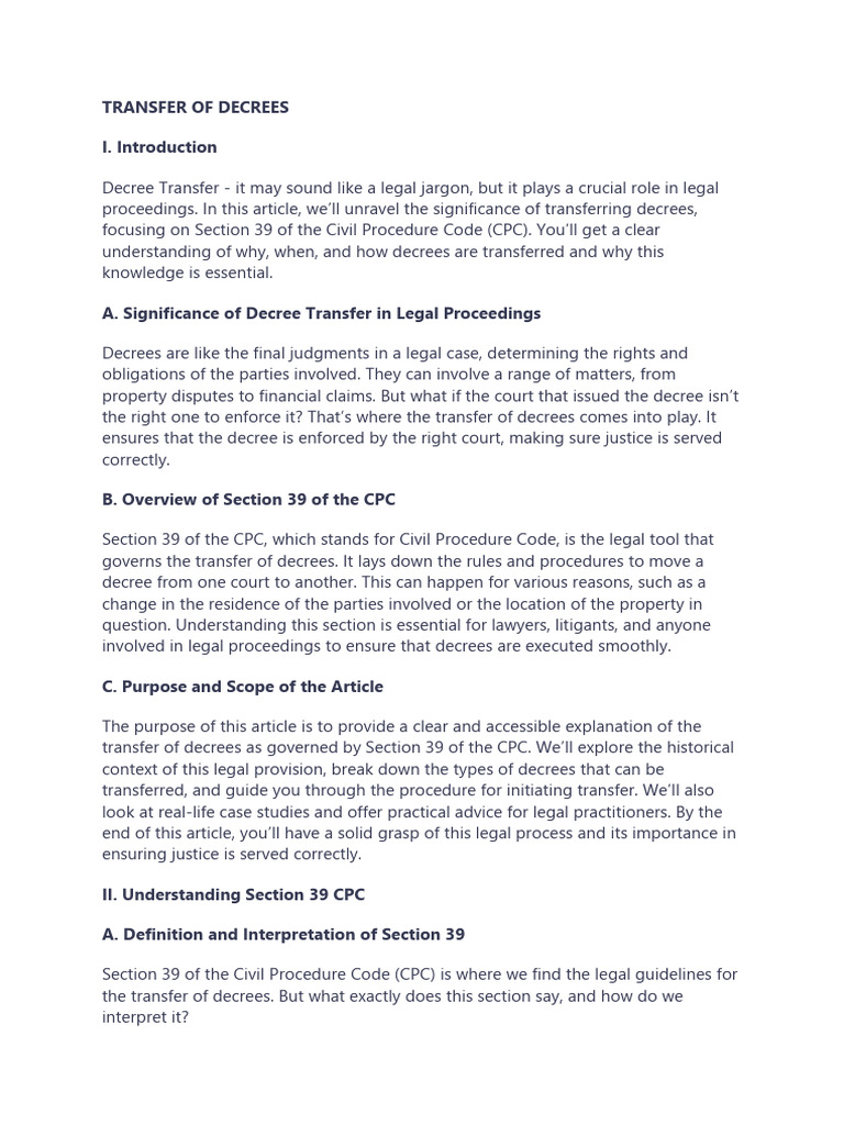 Assignment Transfer of Decrees | PDF | Decree | Lawyer