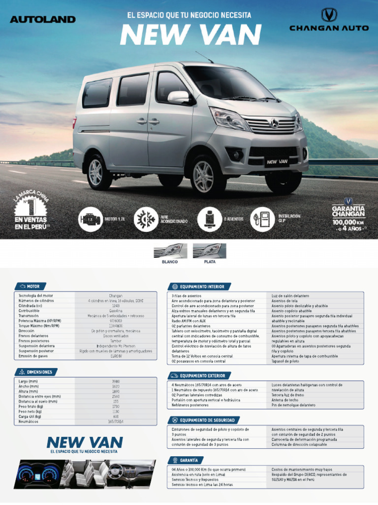 Ficha Tecnica Changan New Van | PDF
