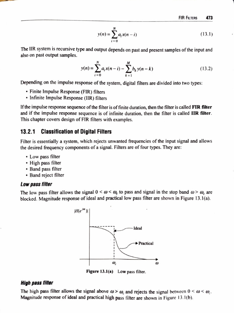 dsp notes 4 | PDF | Low Pass Filter | Filtration