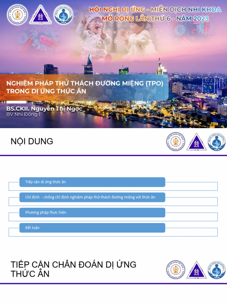 Dị ứng thức ăn - nghiệm pháp thử thách đường miệng (TPO) (BS Ngọc) 10-2023 | PDF