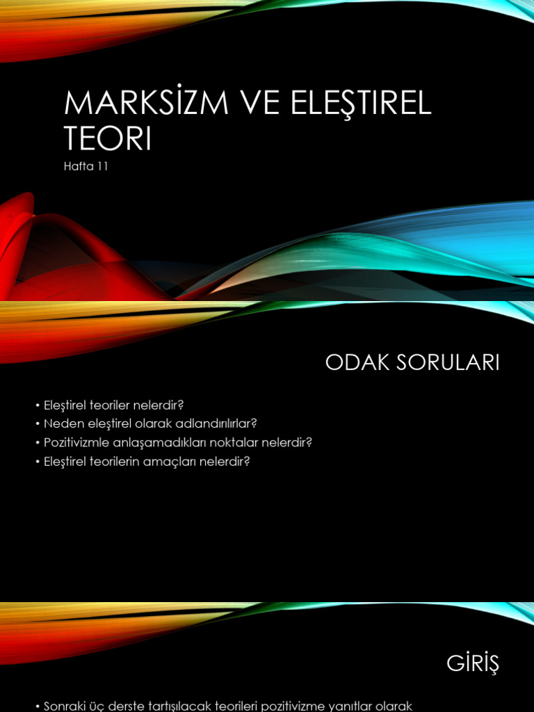 Hafta 11 MARKS-ZM Ve Ele-Tirel Teori | PDF
