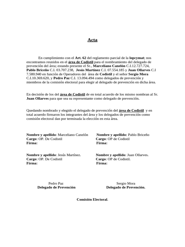 Acta Revisadas Codistil y Mantenimientp | PDF | Gobierno