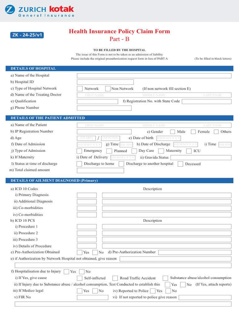 Health Insurance Claim Form Guide | PDF | Hospital | Health Care
