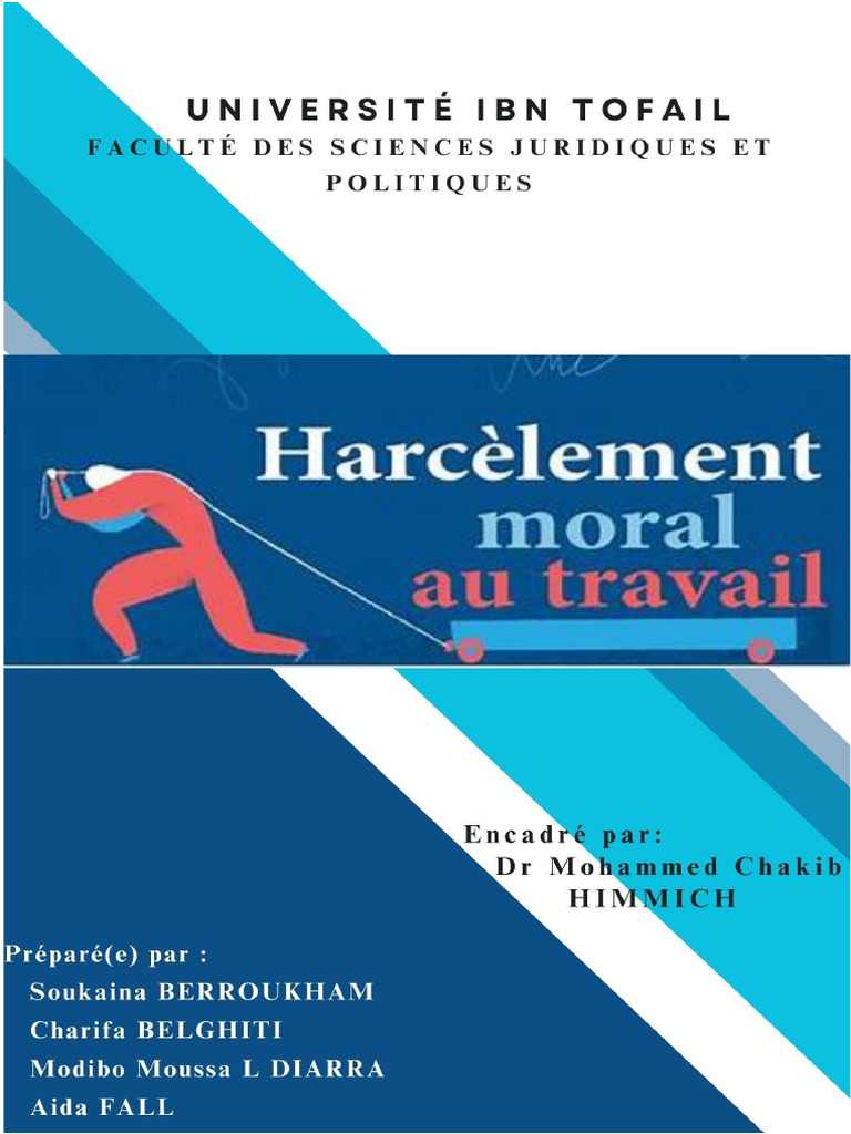 Harcèlement moral au travail : enjeux juridiques | PDF | Harcèlement ...
